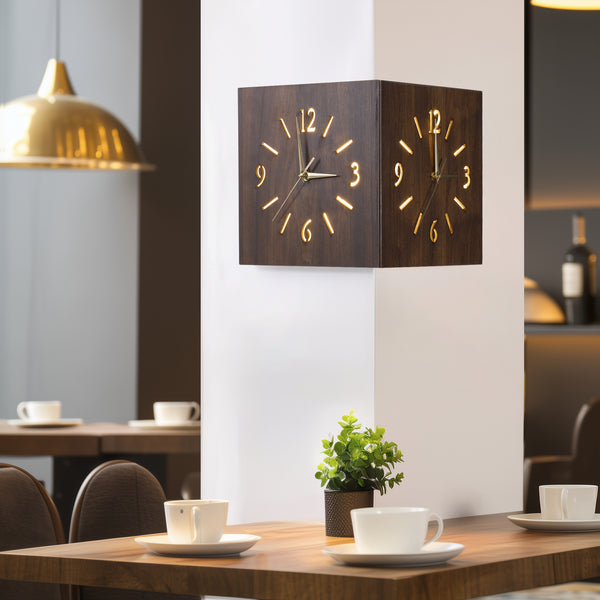 Sounds Activated Backlit Wooden Wall Clock, Corner Clock| EP Light – EP ...