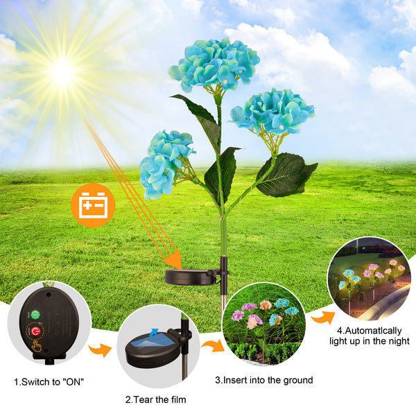 Solar Powered Hydrangea Pathway Light Outdoor Ambient Lights | EP ...