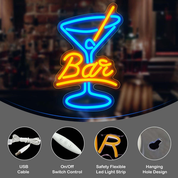 orange vertical BAR goblet neon sign – EP Designlab LLC