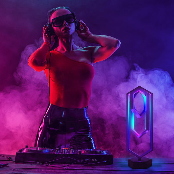 Minimalist Polygon Table Lamp, RGB Voice-Activated Rhythm Lights ...